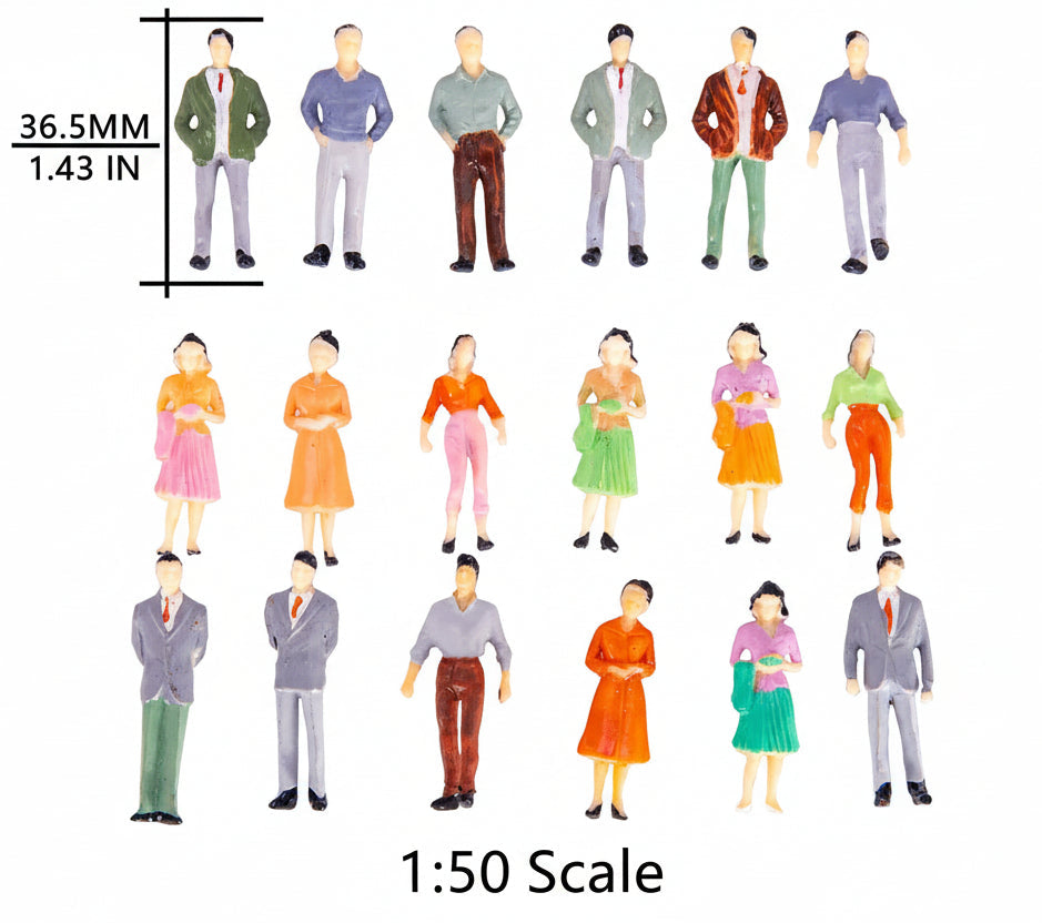 Miniature People Figures, 1:50 Scale Standing & Sitting Models for Dio ...