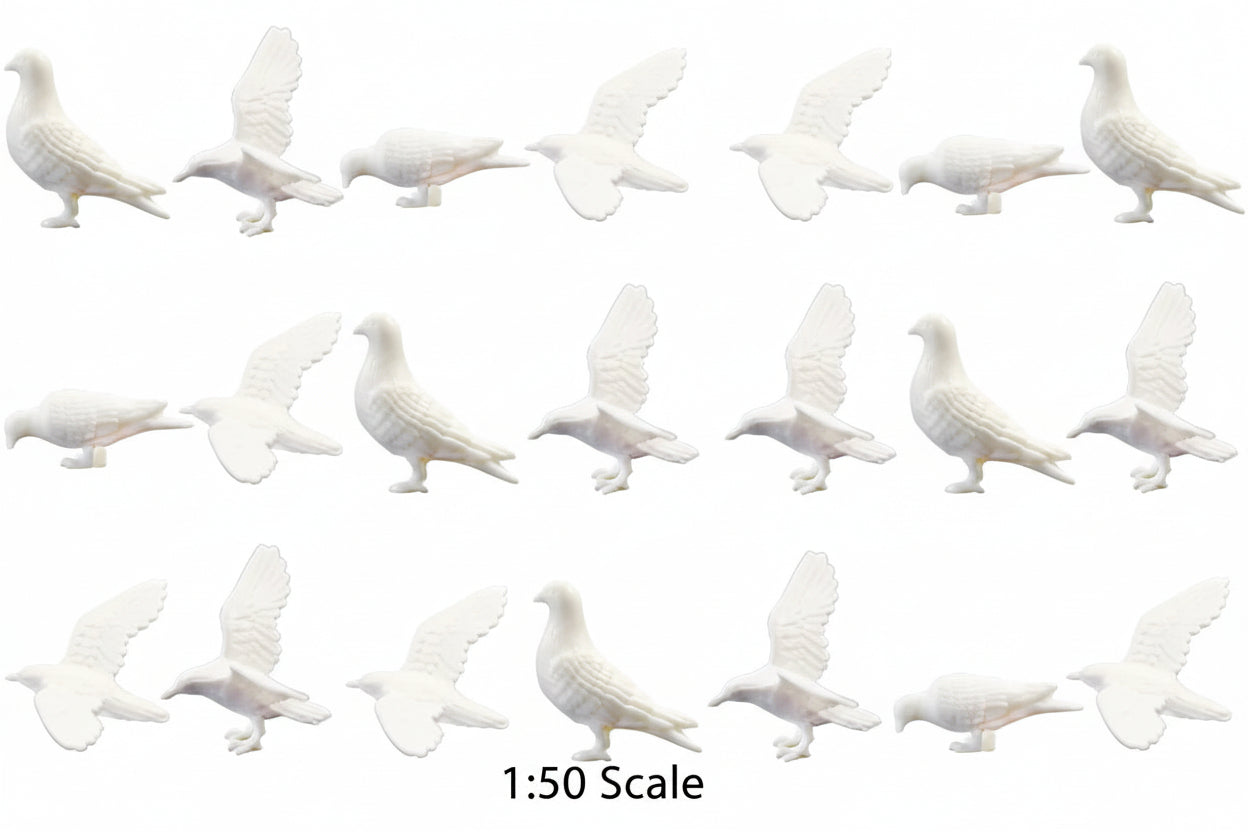 24 pcs Miniature Pigeon Dove Bird Animal Unpainted Figures 1:50 Models ...