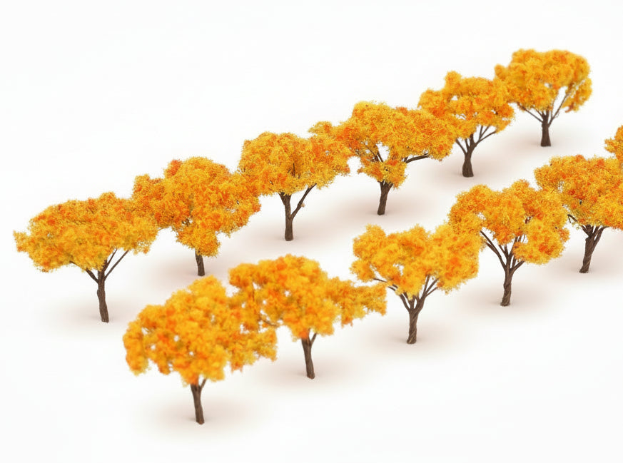 Miniature Autumn Model Trees 6.5cm Orange Scenery Trees for Diorama, R ...