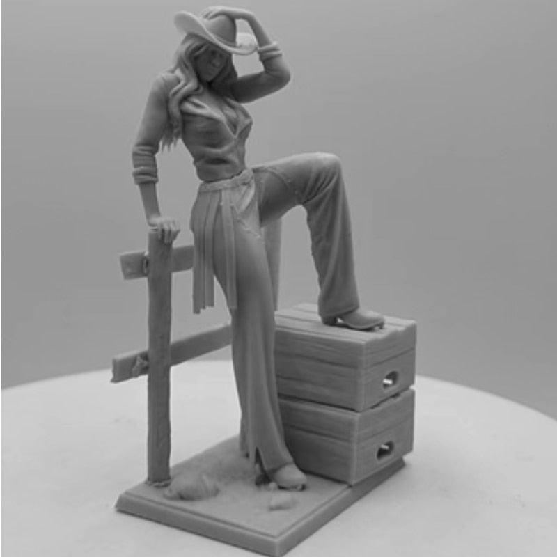 Cowgirl Resin Figure – Unpainted 1/24 Scale Model Kit – DIY Craft Supp ...