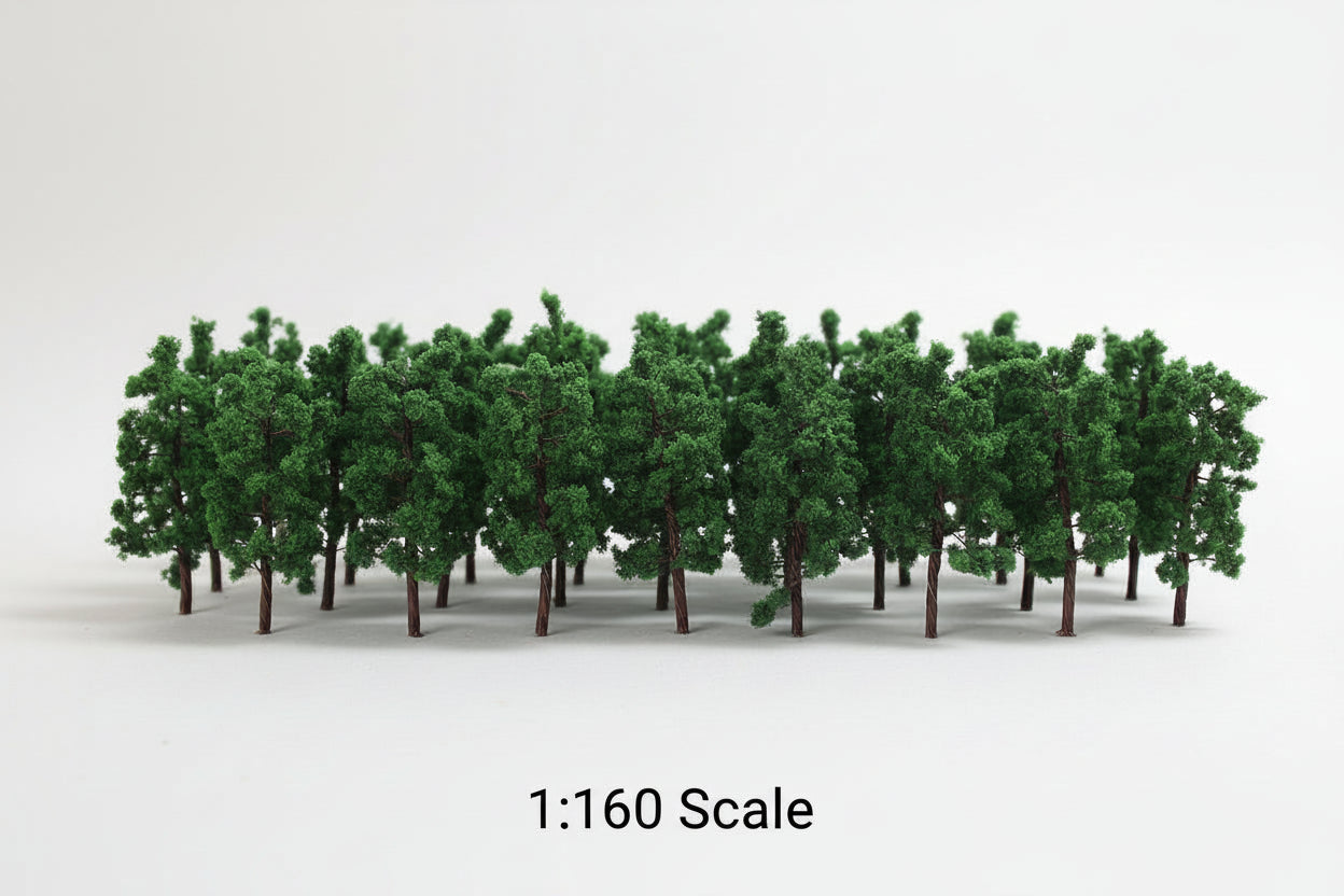 50pcs Miniature Model Trees 4.5cm, N Scale 1:160, Diorama Supplies – e ...