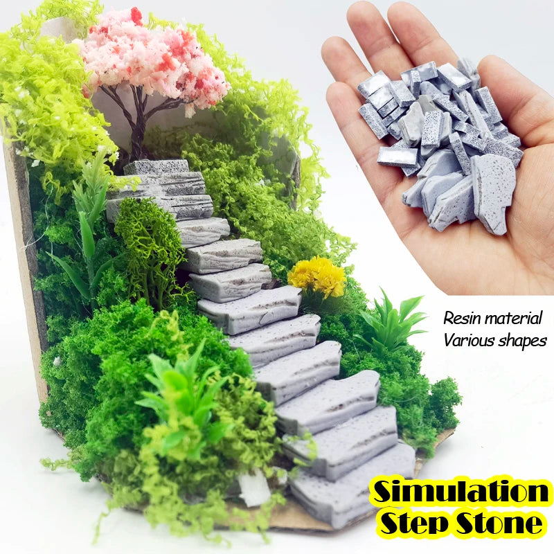 20pcs Miniature Stepping Stones Resin Fairy Garden Path DIY Dollhouse ...