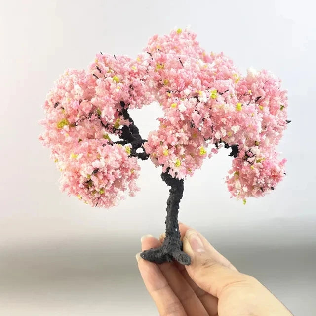 Miniature Cherry Blossom Tree Model 15/20/25/28cm, Dollhouse Fairy Gar ...