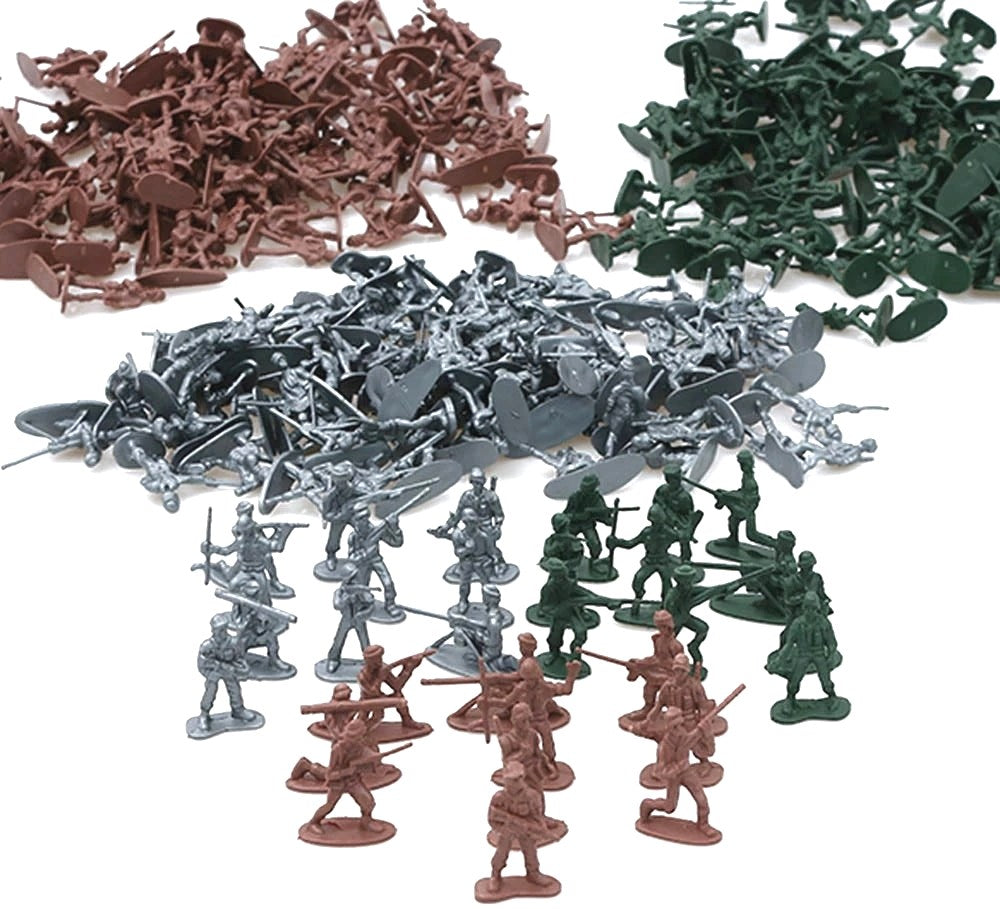 100 pcs Classic WWII Mini Military Plastic Toy Soldiers Army Men Figur ...