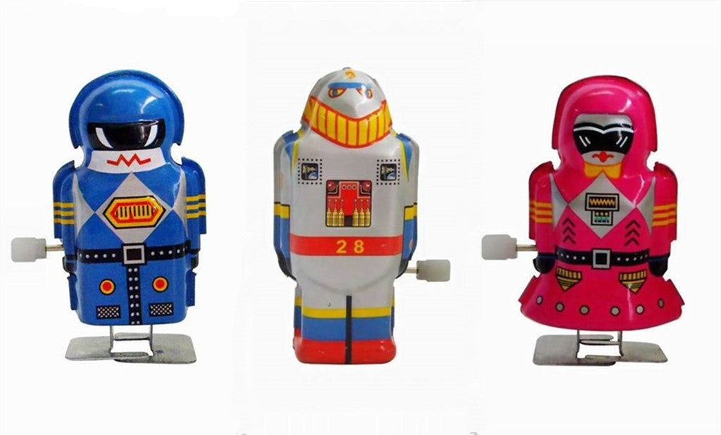 MS493 Mini Robot Super Hero Retro Clockwork Wind Up Tin Toy Collectibl ...